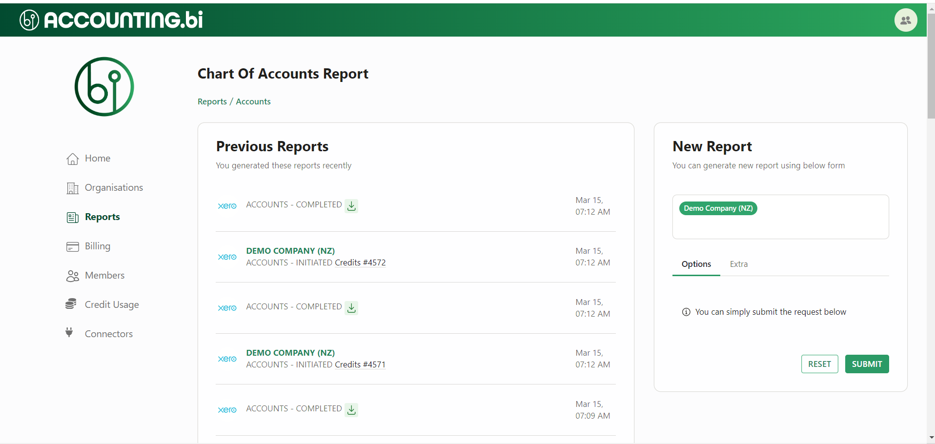 HOW TO CALL YOUR CHART OF ACCOUNTS REPORTS FROM XERO TO ACCOUNTINGBI