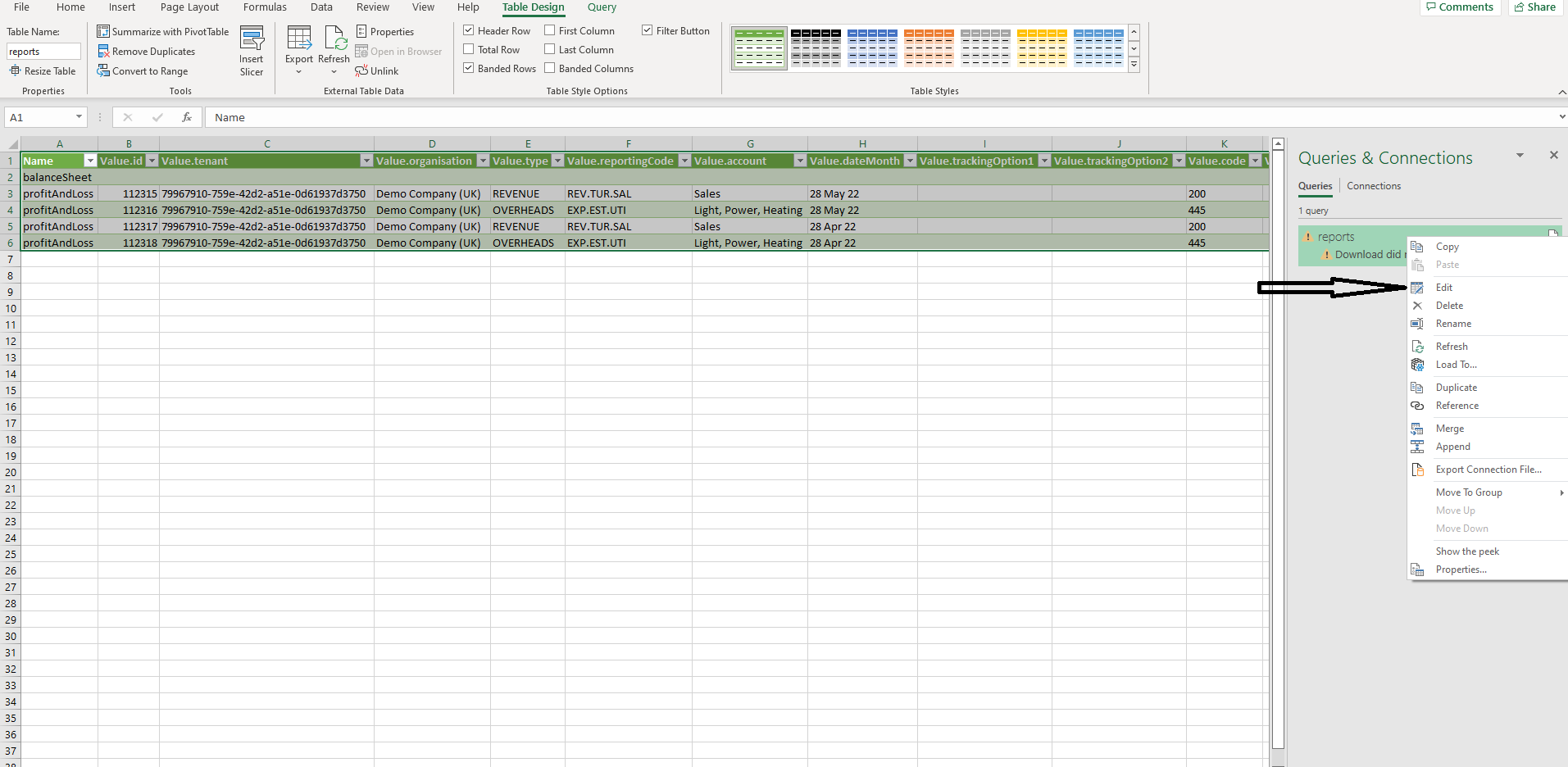 What to do when I get an error 'Exception of Type 'microsoft.mashup ...