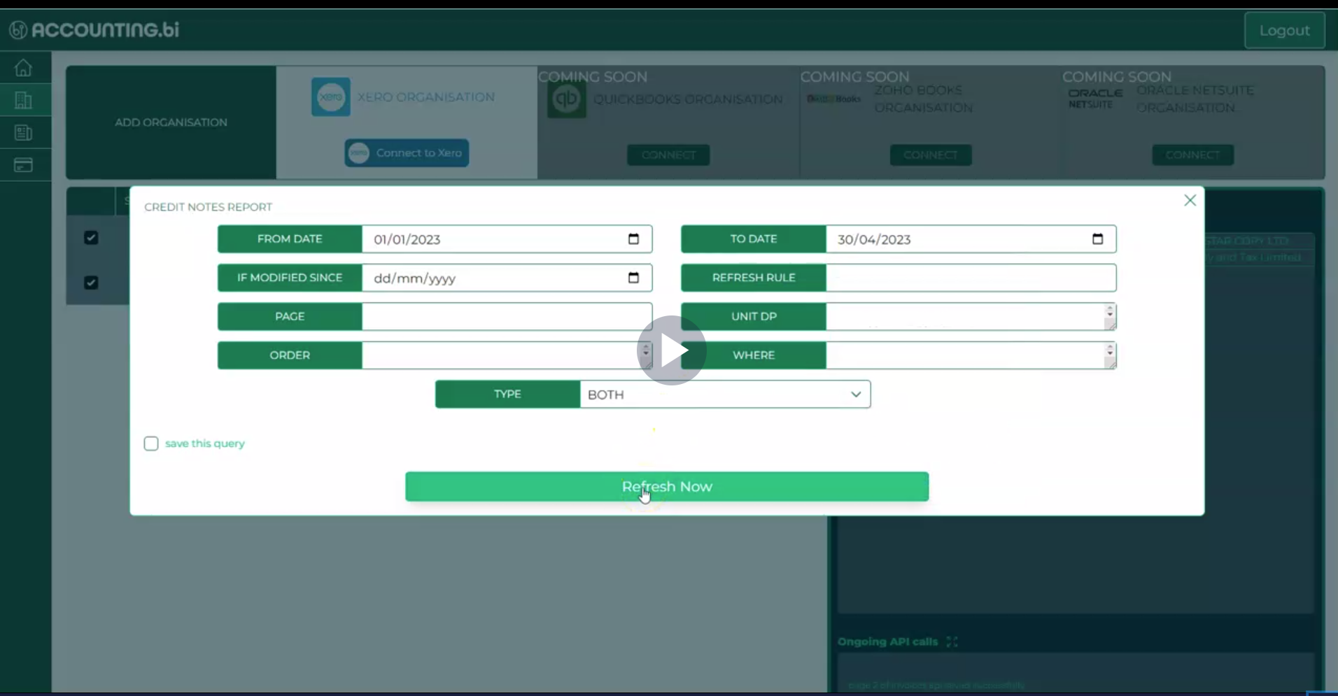 How to dynamically sync my Xero Sales and Purchase invoices and Credit ...
