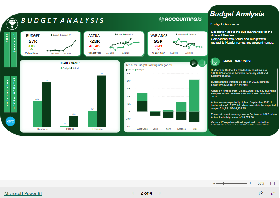 Template dashboards - Accounting BI